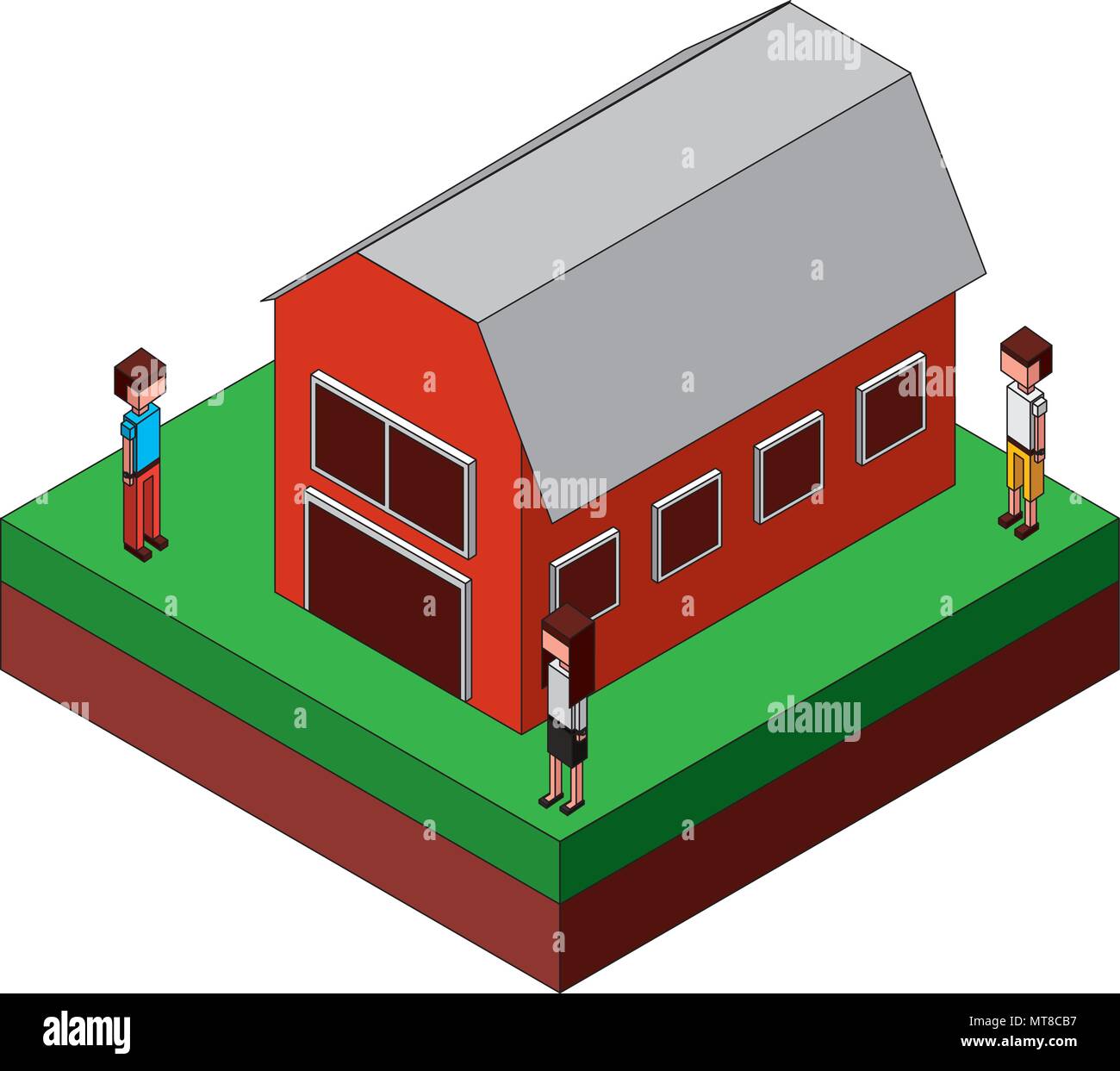 people looking at an isometric barn farm Stock Vector Image & Art - Alamy