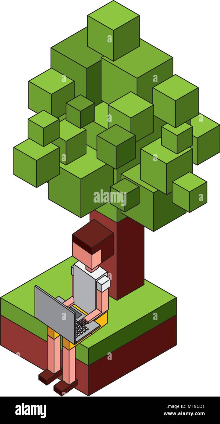 Businessman sitting laptop outdoor Stock Vector Images - Alamy