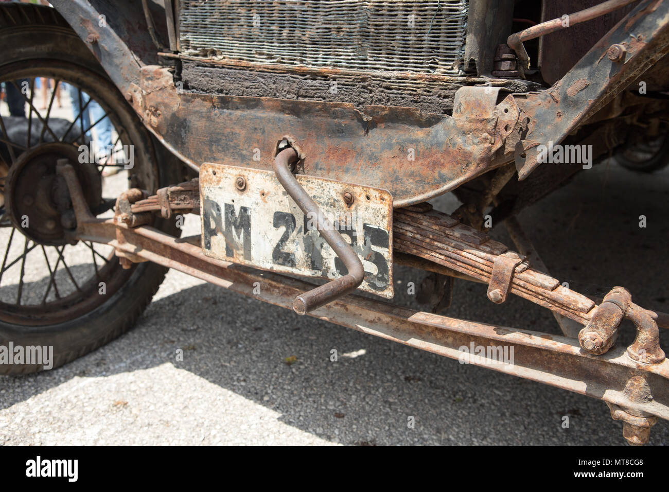 Old rusty car vehicle,thirties years, showed for restoration Stock ...