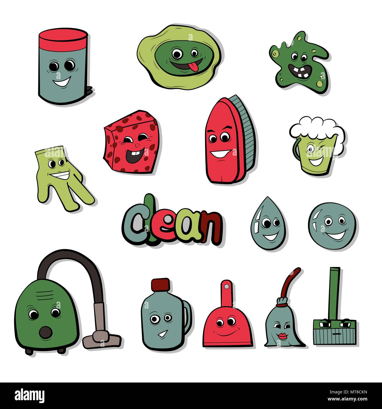 Microbes vector cartoon Cut Out Stock Images & Pictures - Alamy