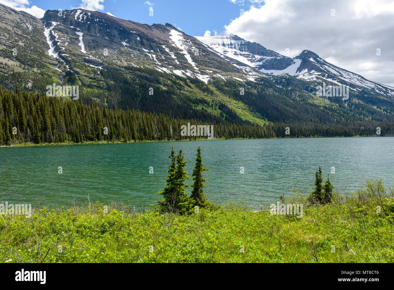 Spring Mountain Lake - A spring view of Allen Mountain rising high ...