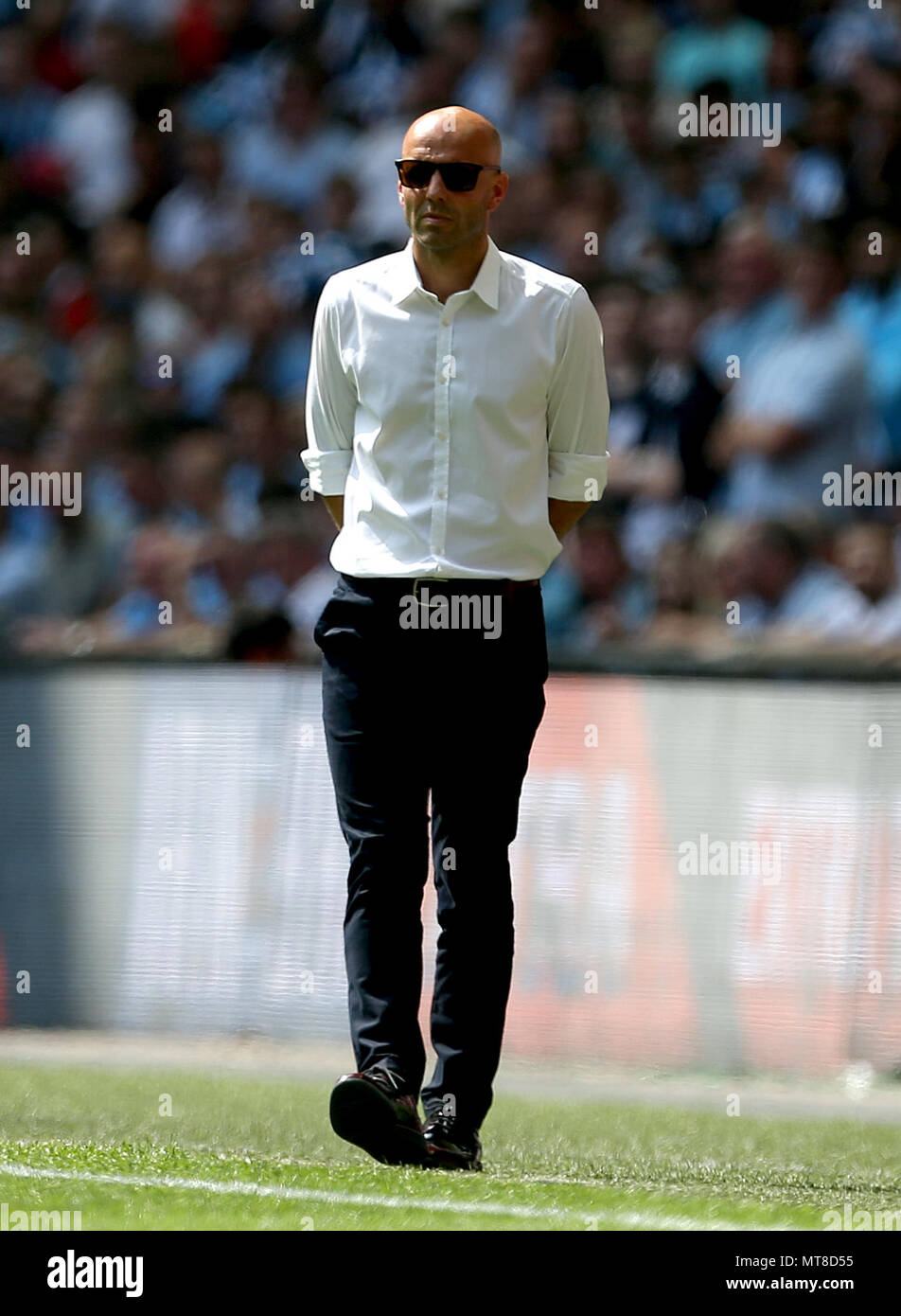 Exeter City manager Paul Tisdale during the Sky Bet League Two Final at ...