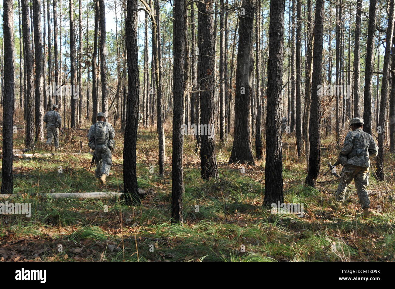 Reserve Officers Training Corps Cadets travel in a tactical wedge ...