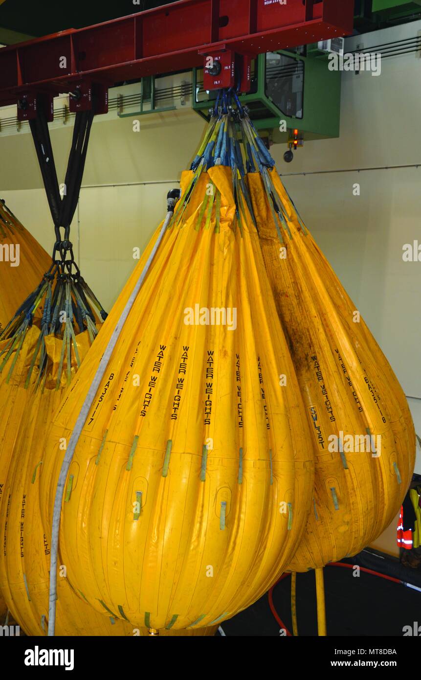 The water balloons used for Little Goose crane during the testing on ...