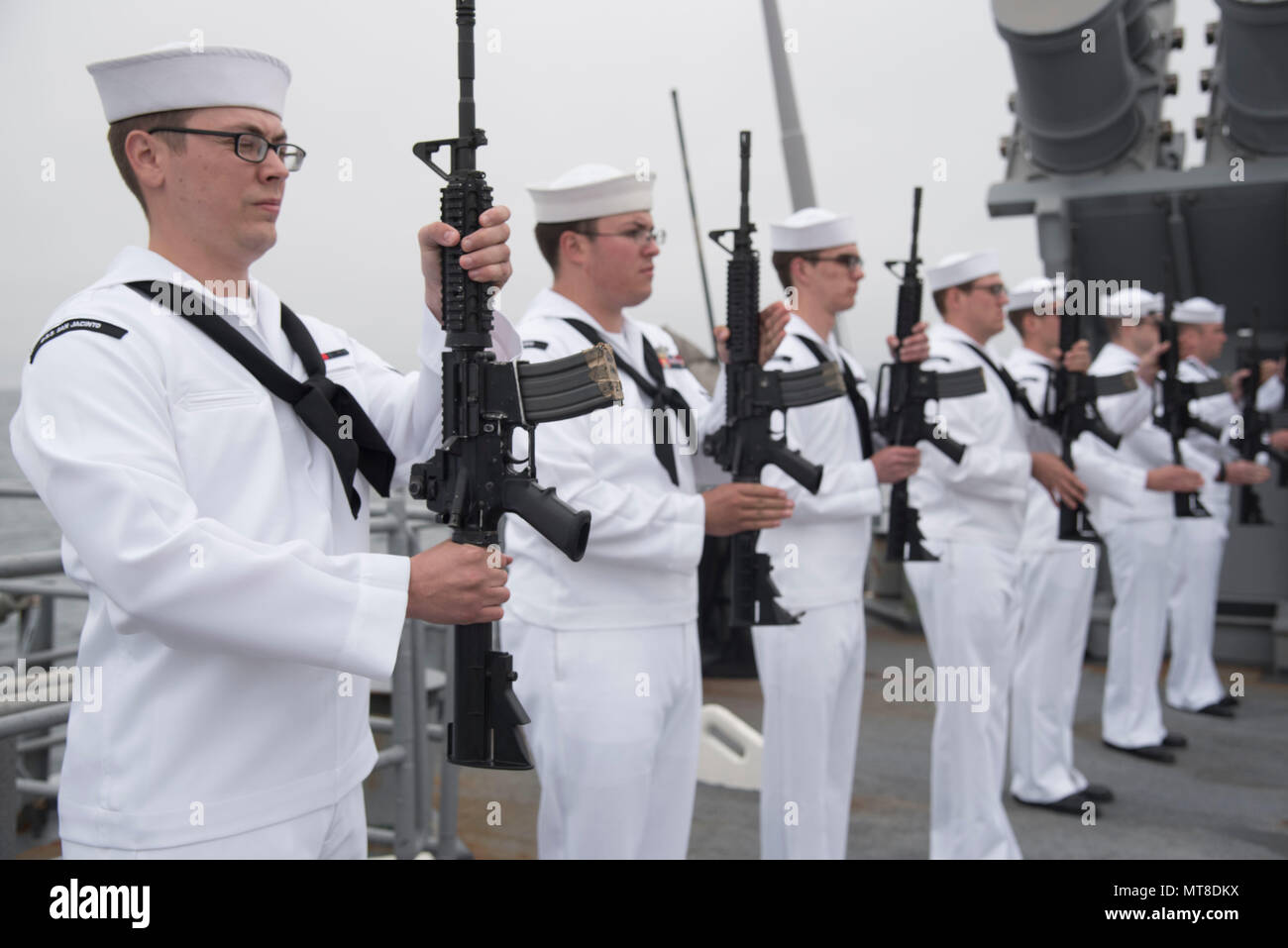 170530-N-RX777-119 ATLANTIC OCEAN (May 30, 2017) Sailors perform a ...