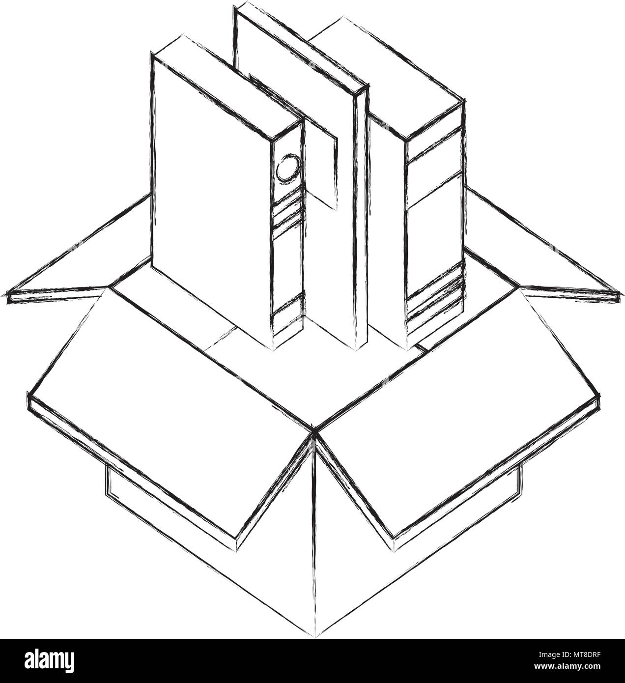 Isometric box set 3d Black and White Stock Photos & Images - Alamy