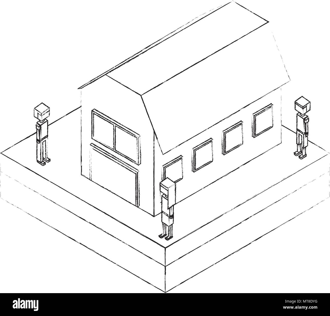 people in the stable isometric avatars characters Stock Vector Image ...