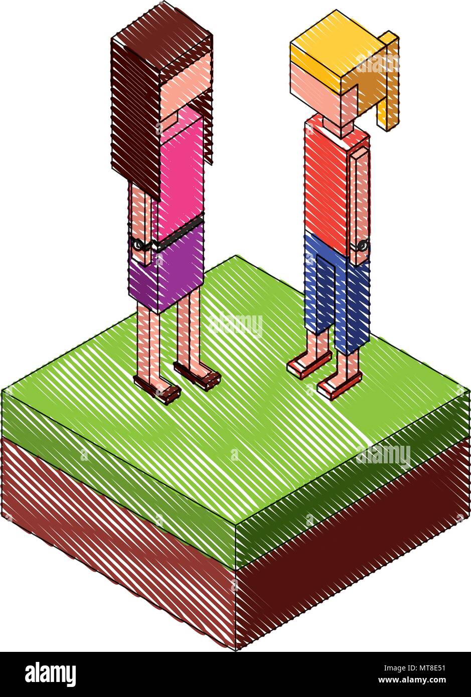 people in the field isometric avatars characters Stock Vector Image ...