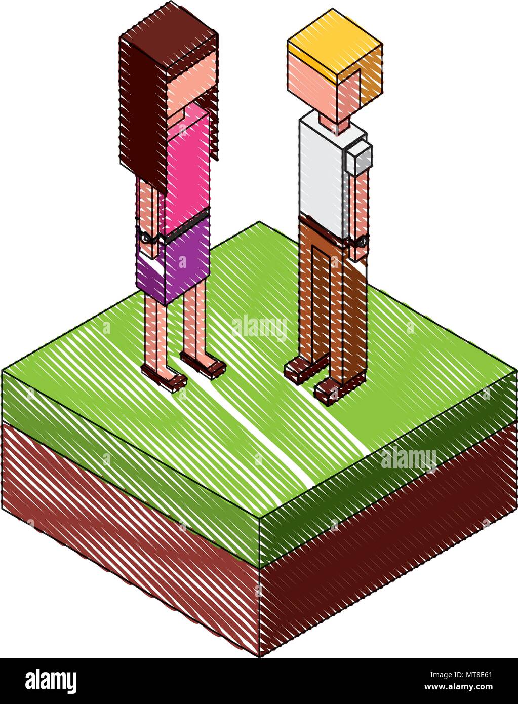 people in the field isometric avatars characters Stock Vector Image ...