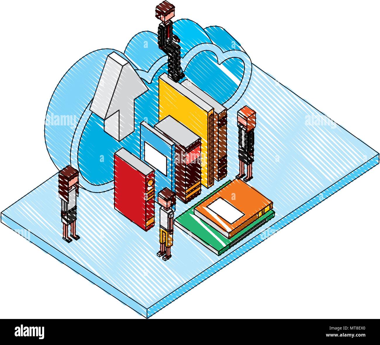 business people with books isometric avatars characters Stock Vector ...