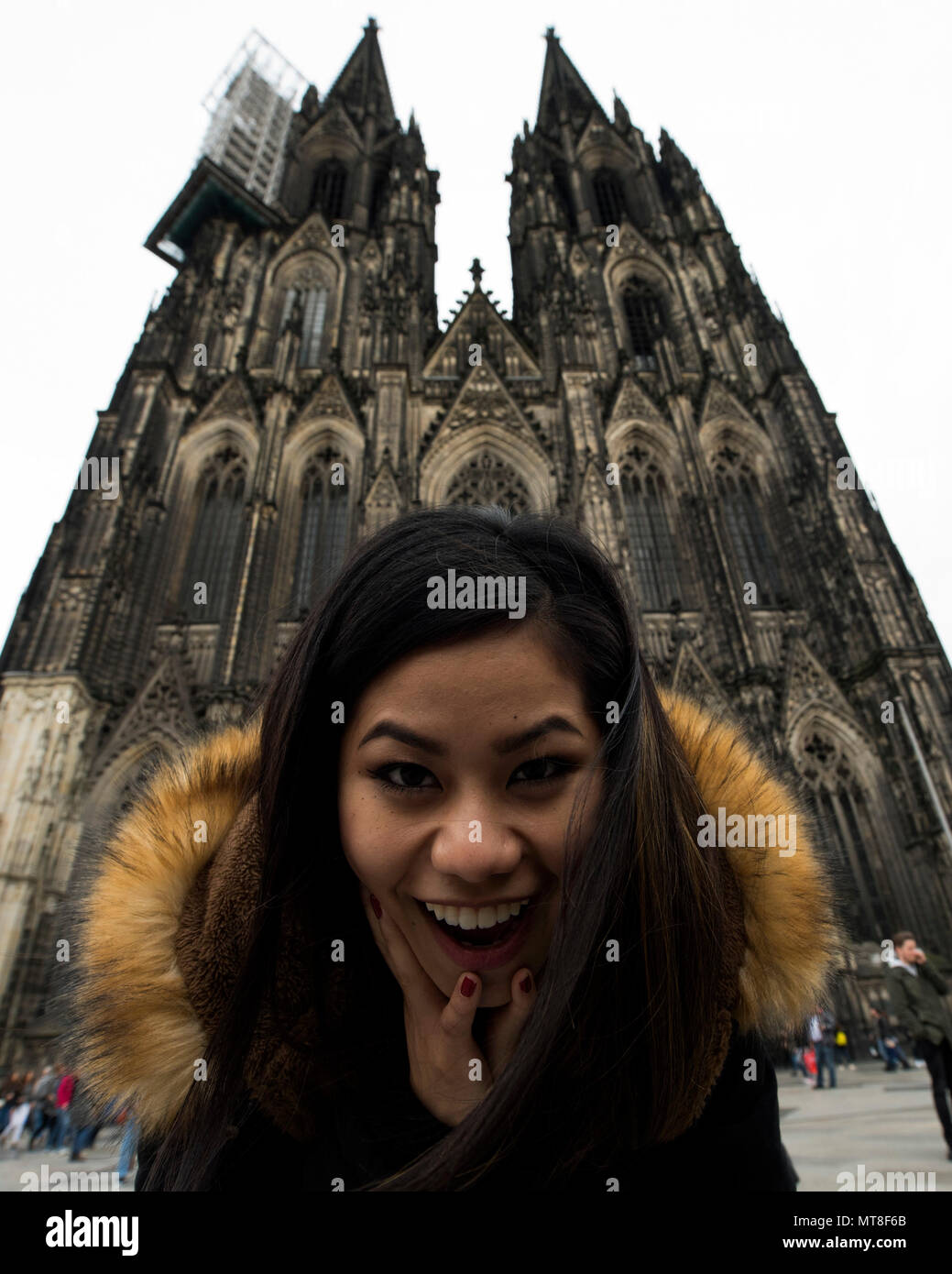 Nikka Reyes poses for a photo in Cologne, Germany, March 4, 2017 Stock ...