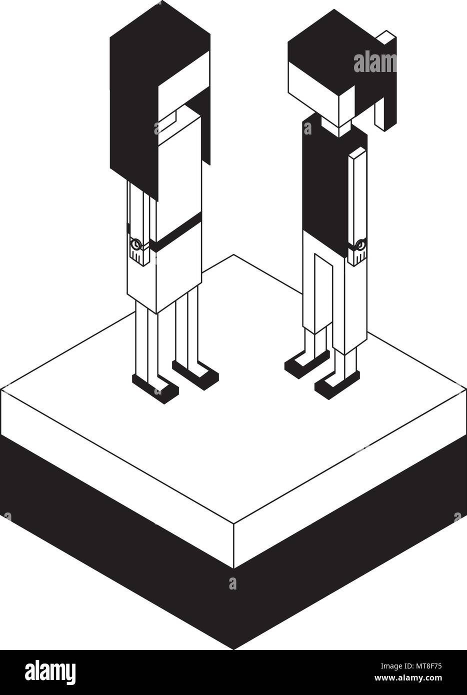 people in the field isometric avatars characters Stock Vector Image ...