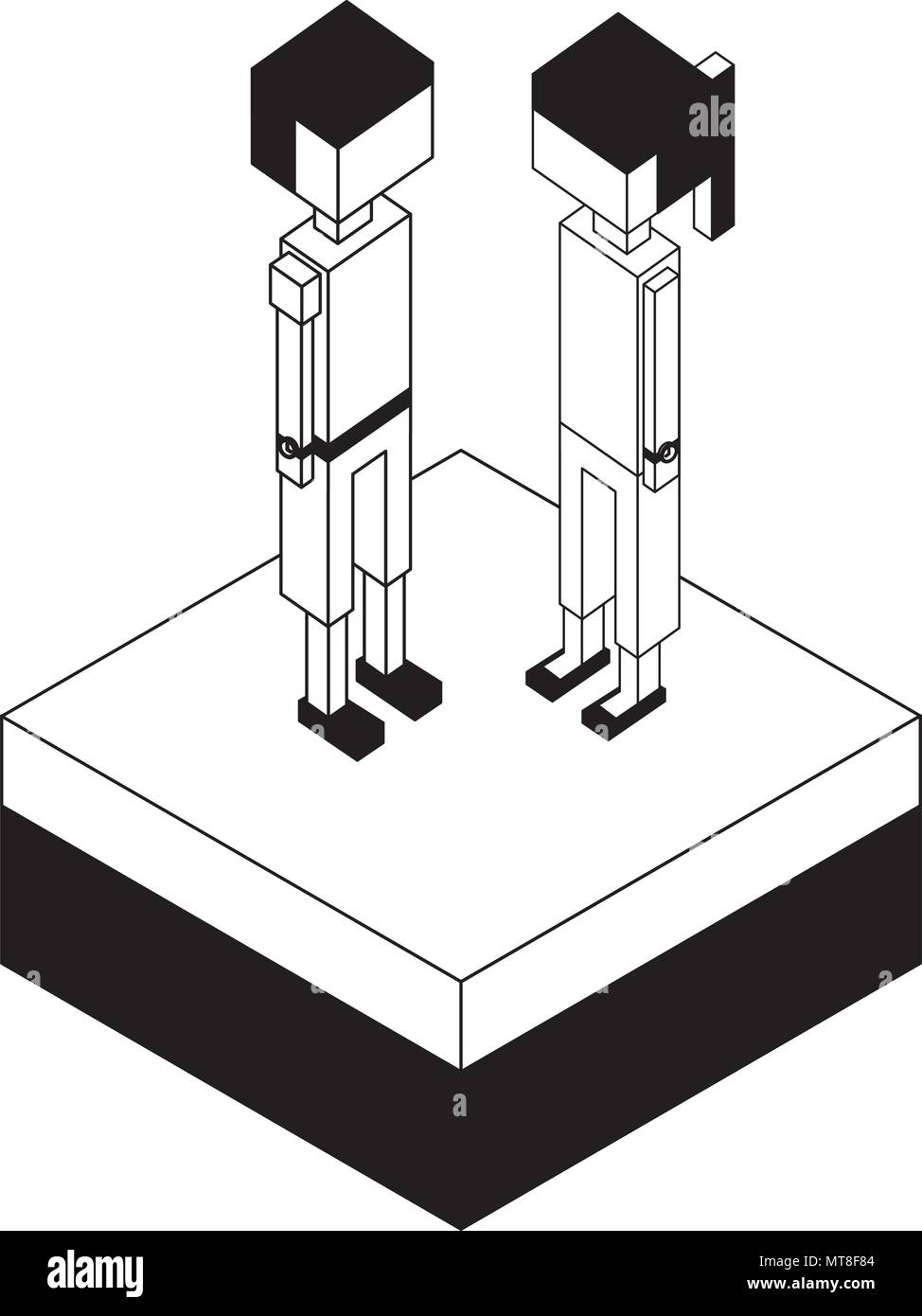 people in the field isometric avatars characters Stock Vector Image ...