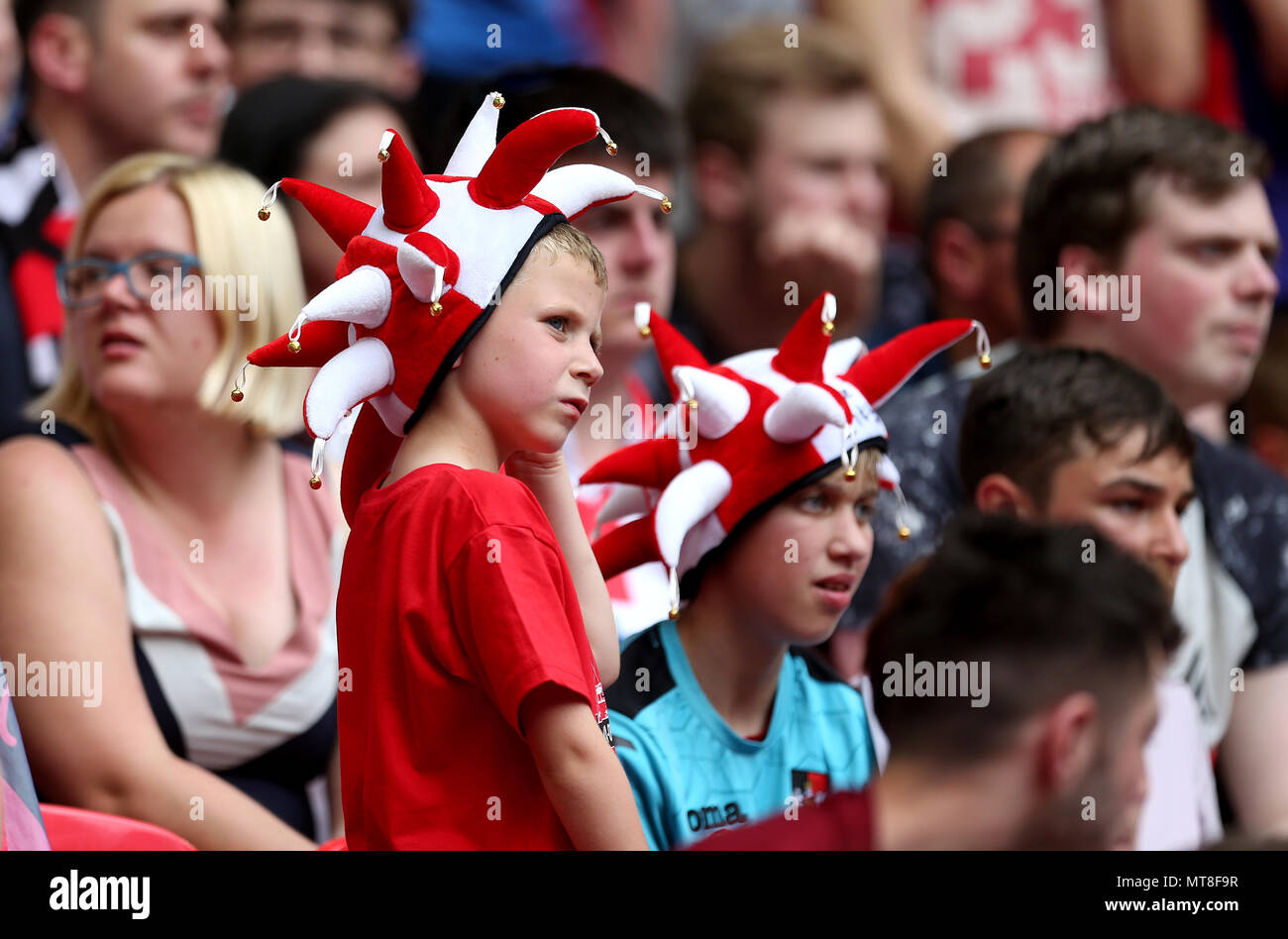 Exeter city fans in the stands hi-res stock photography and images - Alamy