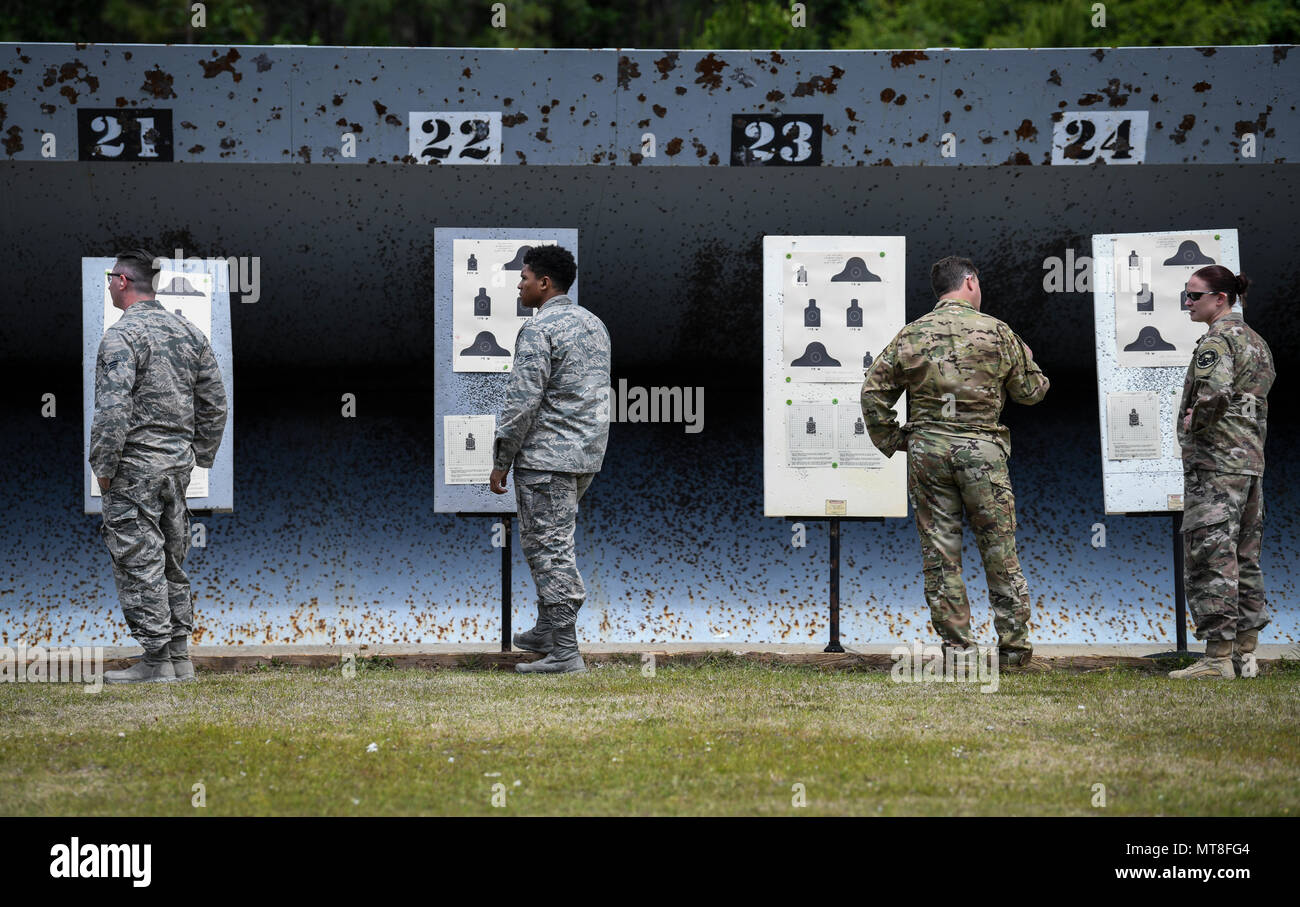 Air Commandos inspect their targets during M4 Carbine rifle training at ...
