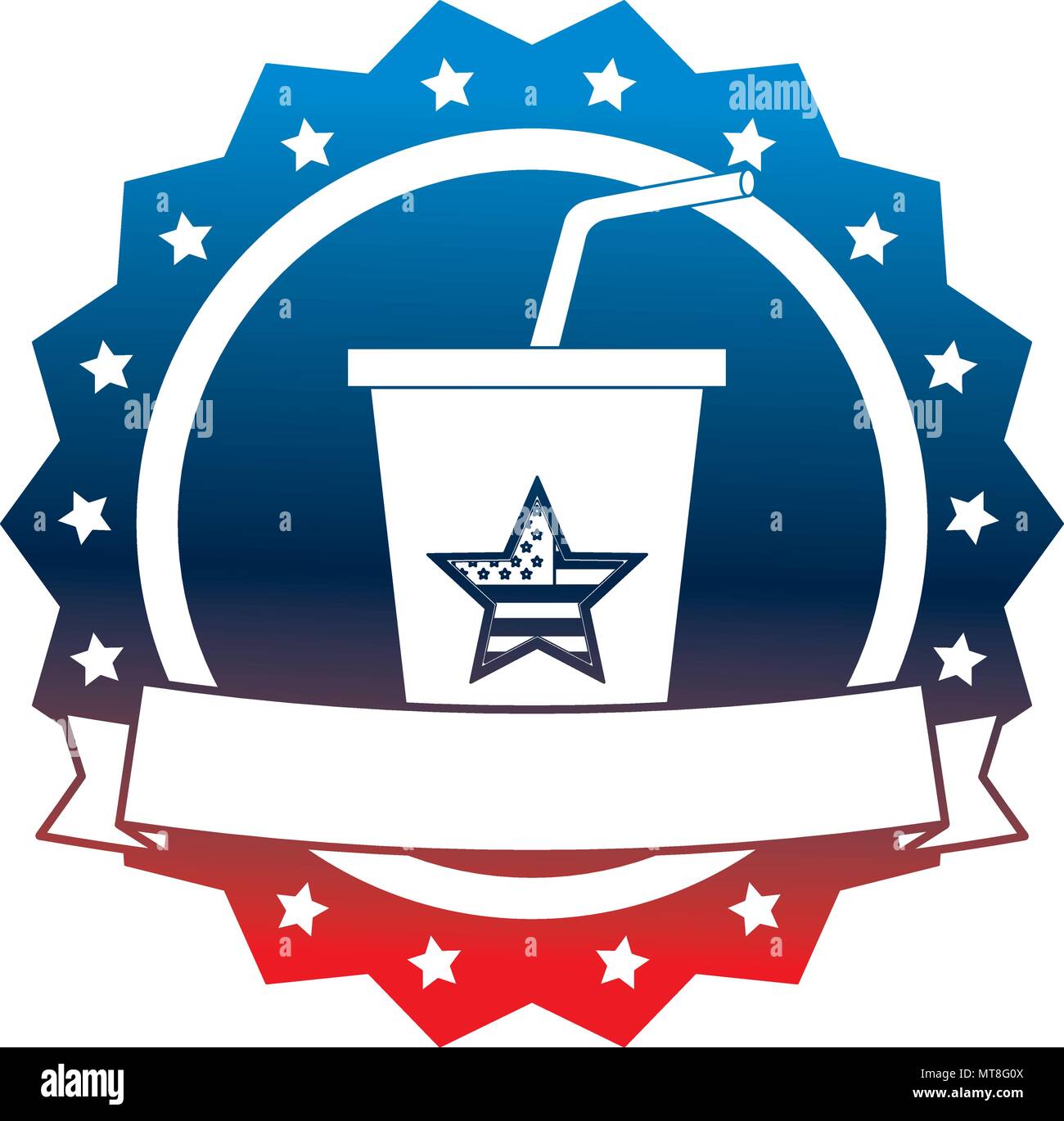 soda cup beverage with american flag emblem Stock Vector Image & Art ...