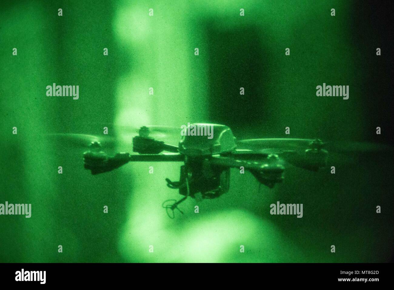 A U.S. Marine Corps XMQ 13 Instant Eye unmanned aerial system (UAS) is ...