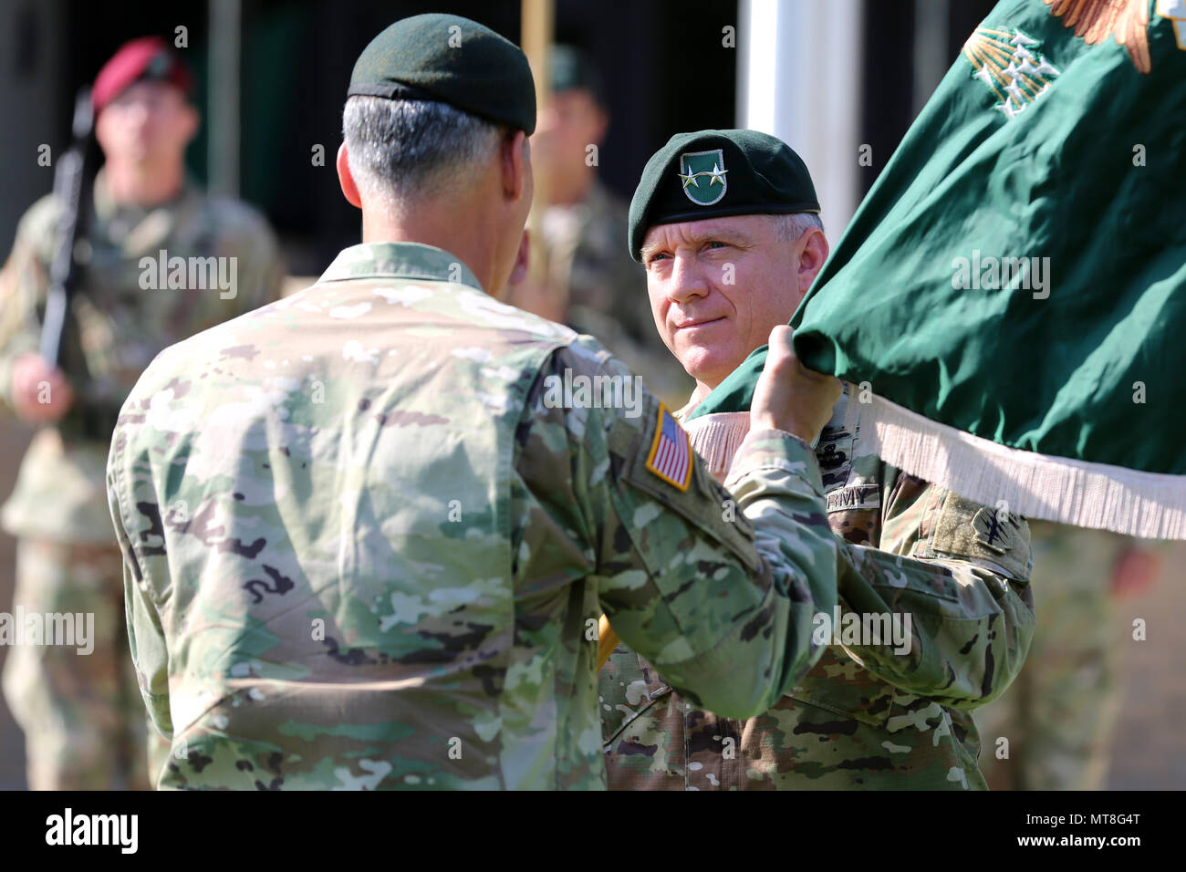 Maj. Gen Francis Beaudette passes the 1st Special Forces Command ...