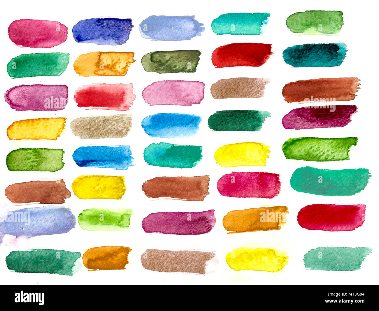 hand drawn watercolor brush strokes Stock Photo - Alamy