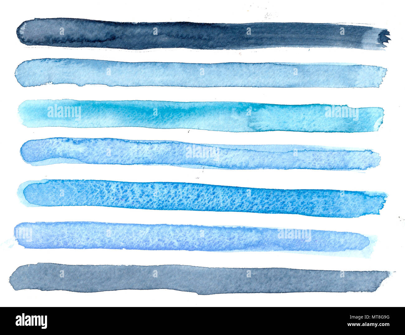 hand drawn watercolor brush strokes Stock Photo - Alamy