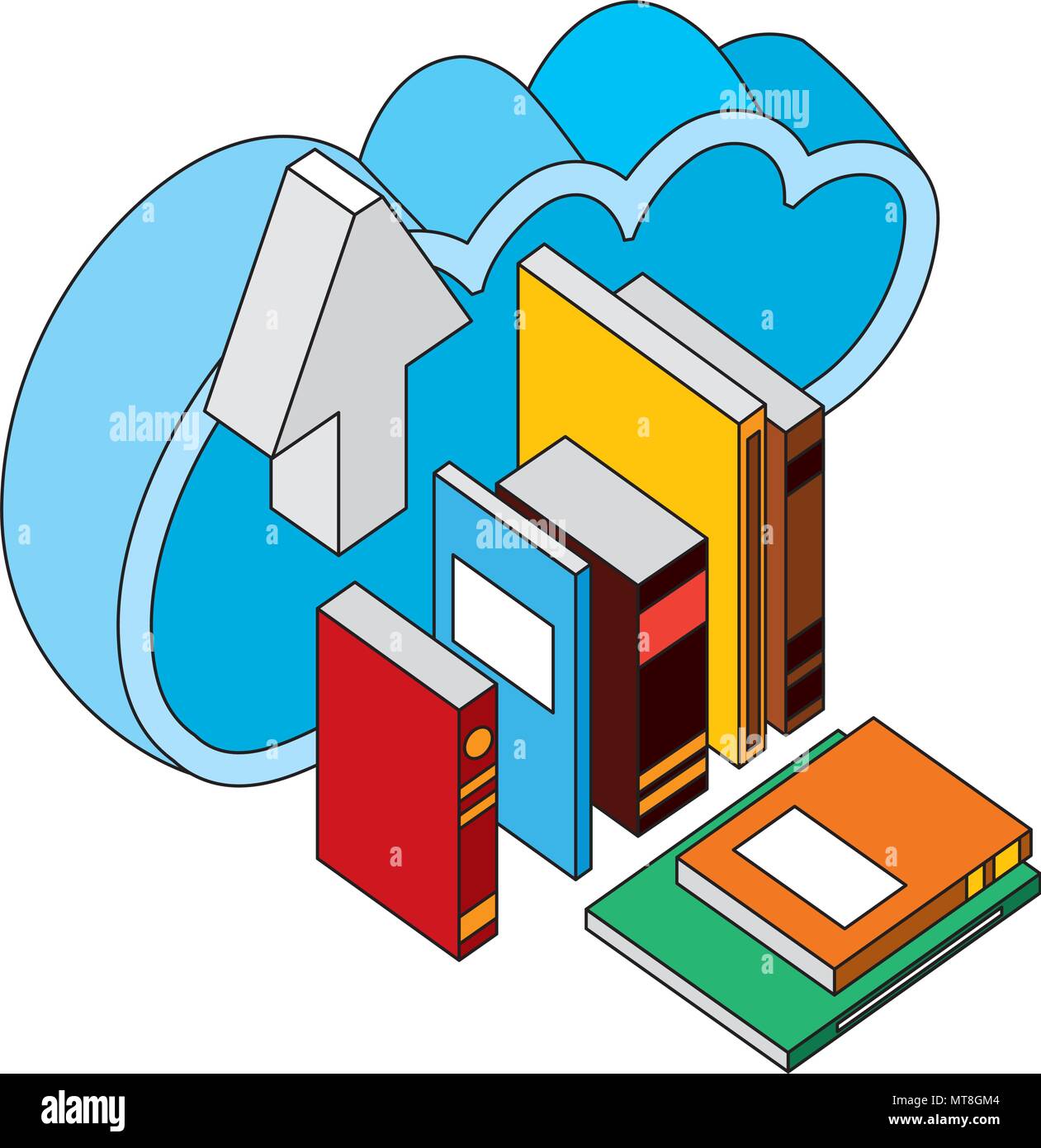 Stack books isometric icon hi-res stock photography and images - Alamy