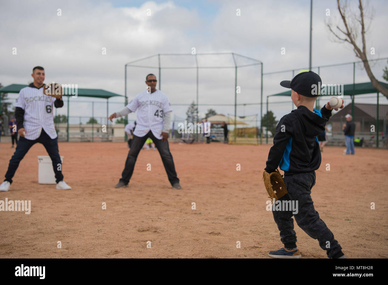 Daniel Castro, Colorado Rockies second baseman, and Tony Diaz, Colorado ...