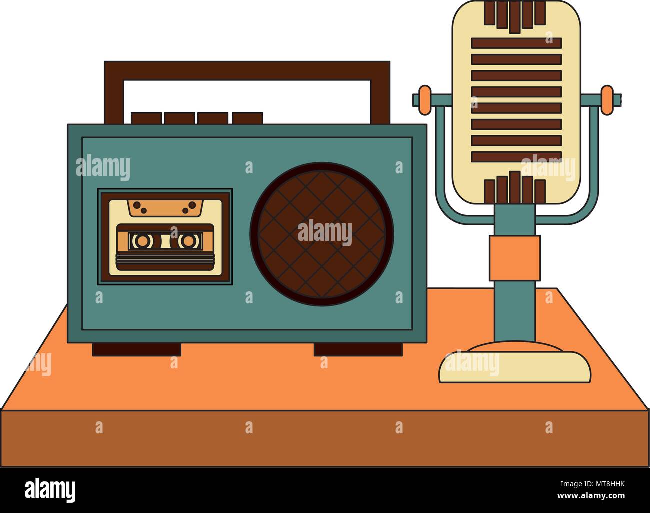 Old fashioned radio microphone Stock Vector Images - Alamy