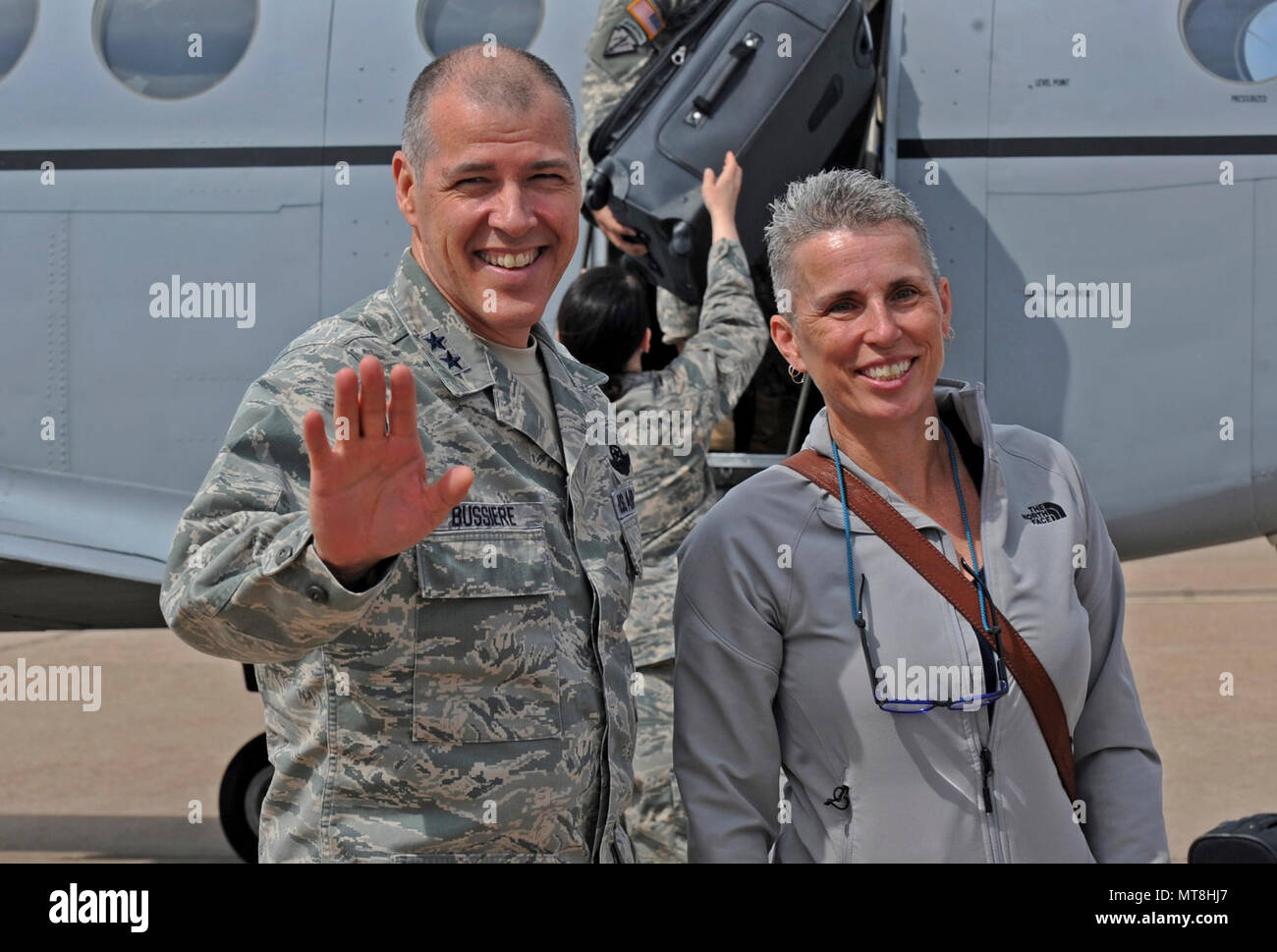 U.S. Air Force Maj. Gen. Thomas Bussiere, 8th Air Force commander, and ...