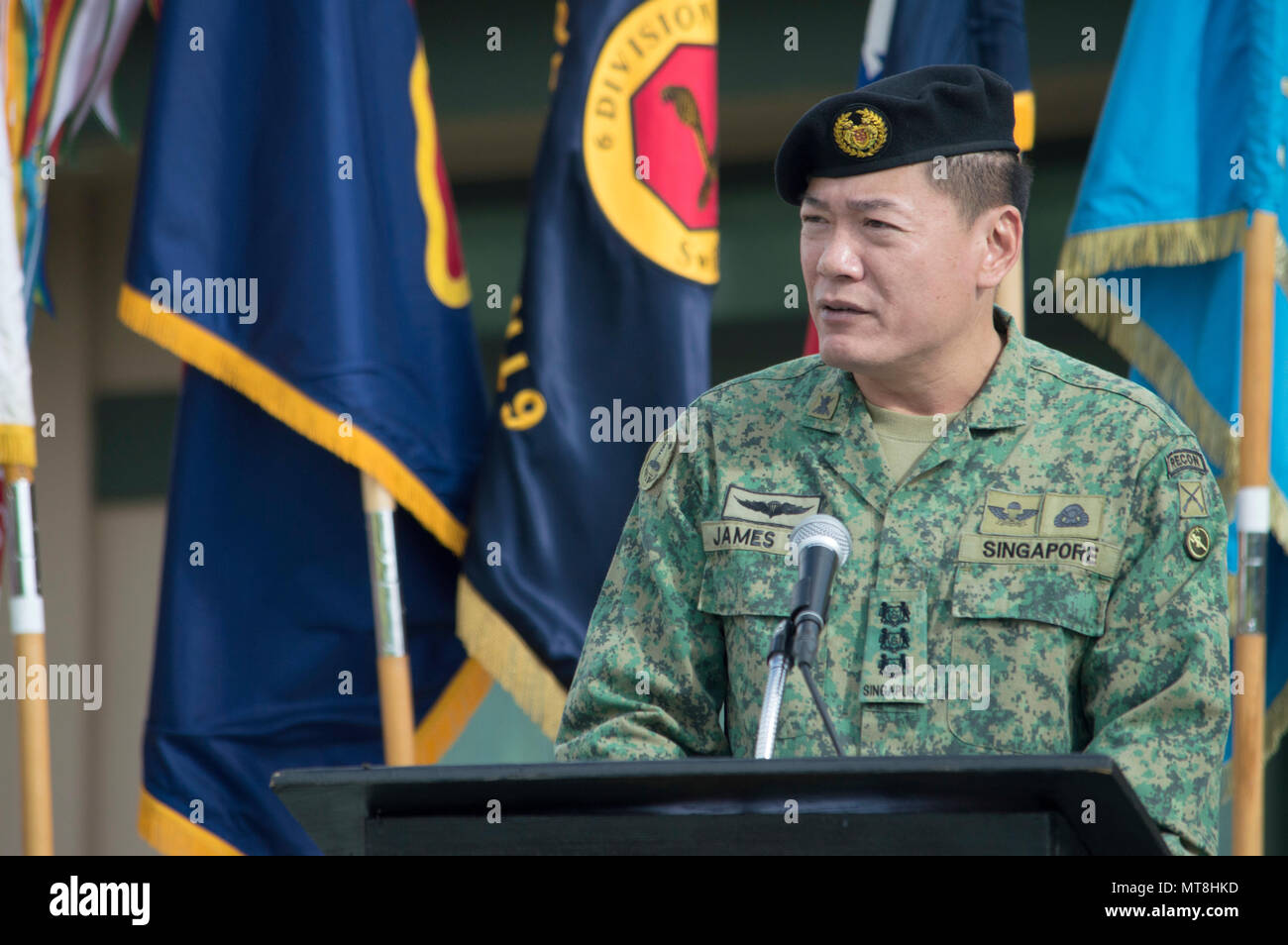 Col. Teo Wee Hong, chief of staff, 6th Division, Singapore Army, gives ...