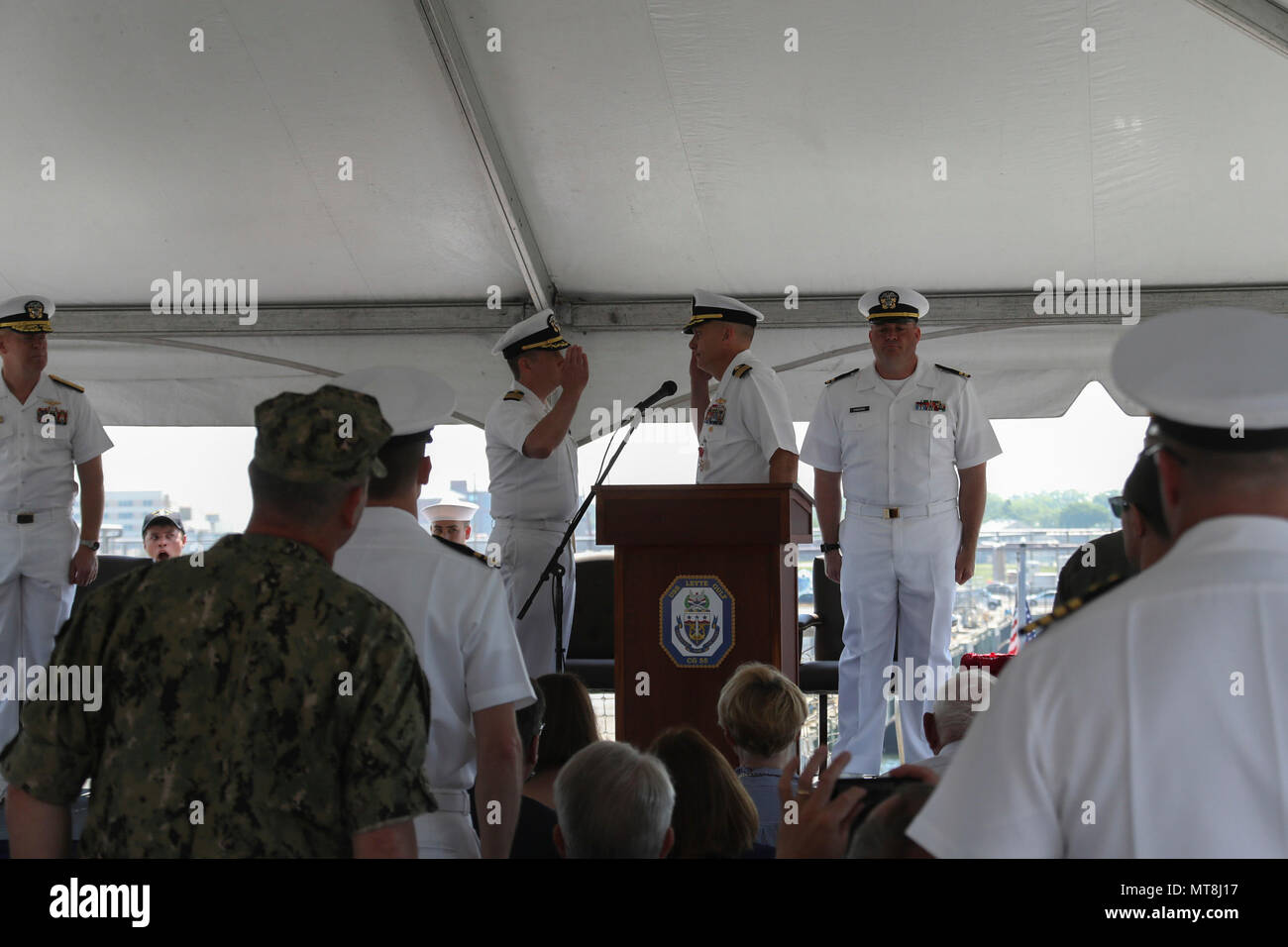 180511-N-AD724-1261 NORFOLK (May 11, 2018) Capt. W. Grady Musser, left ...