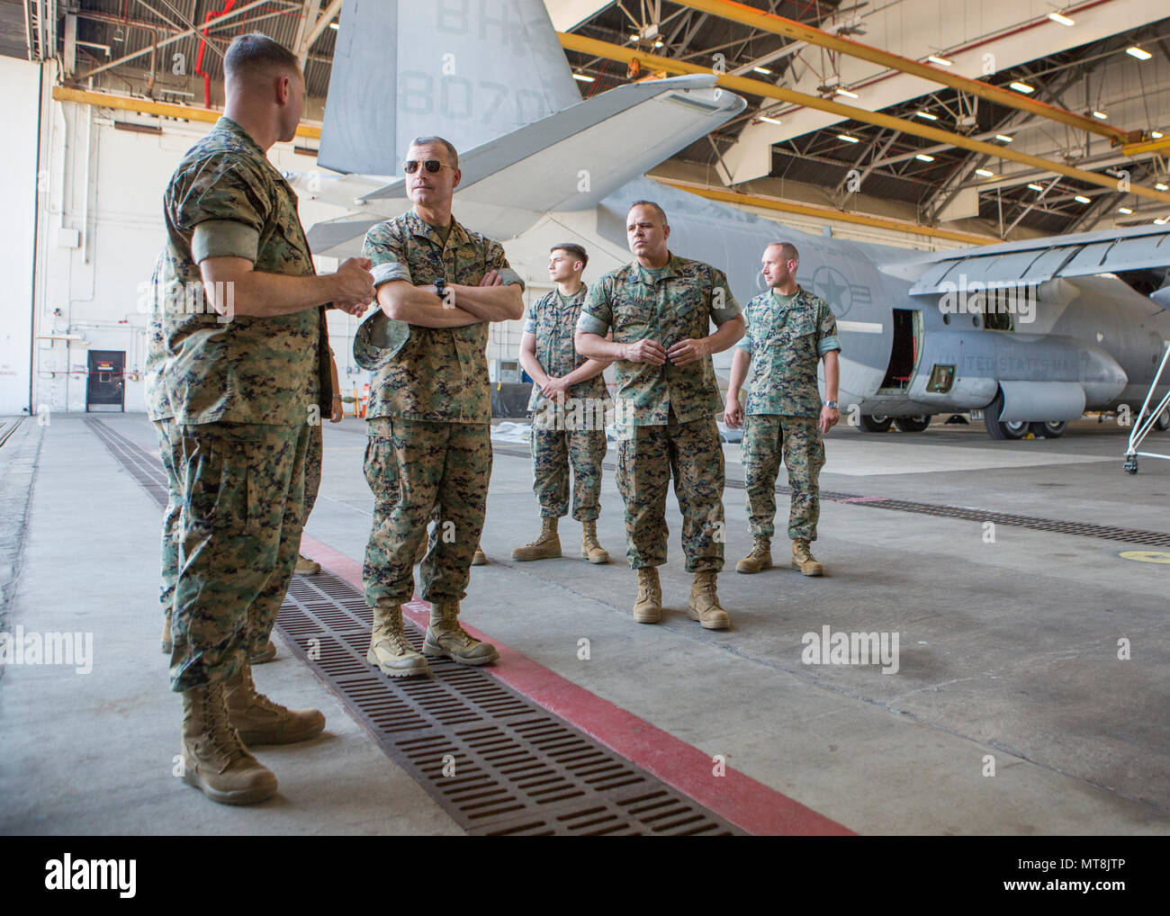 U.S. Marine Corps Lt. Col. Brendan C. Burks, left, Brig. Gen. Bradford ...
