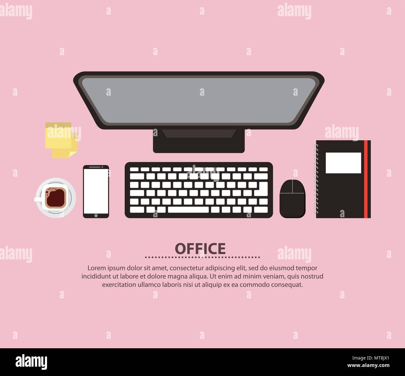 Modern working place keyboard Stock Vector Images - Alamy