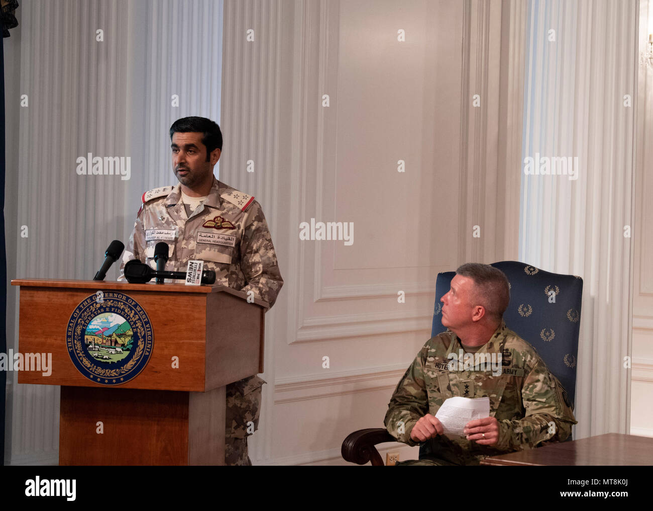 Brig. Gen. Yousef Al Kuwari, the Qatar Defense Attaché gives remarks ...