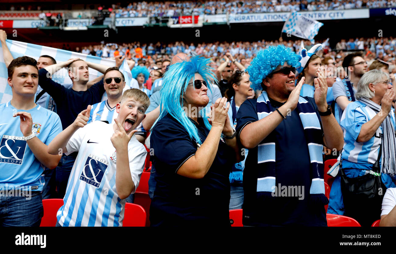 Coventry City fans celebrate after the Sky Bet League Two Final at ...