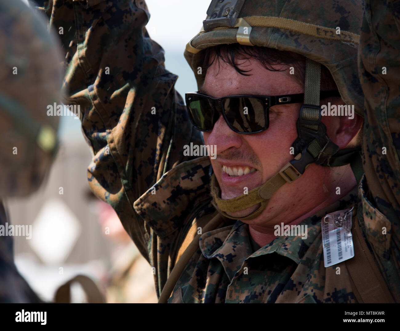 U.S. Marine Corps Cpl. Michael Trull participates in a subject matter ...