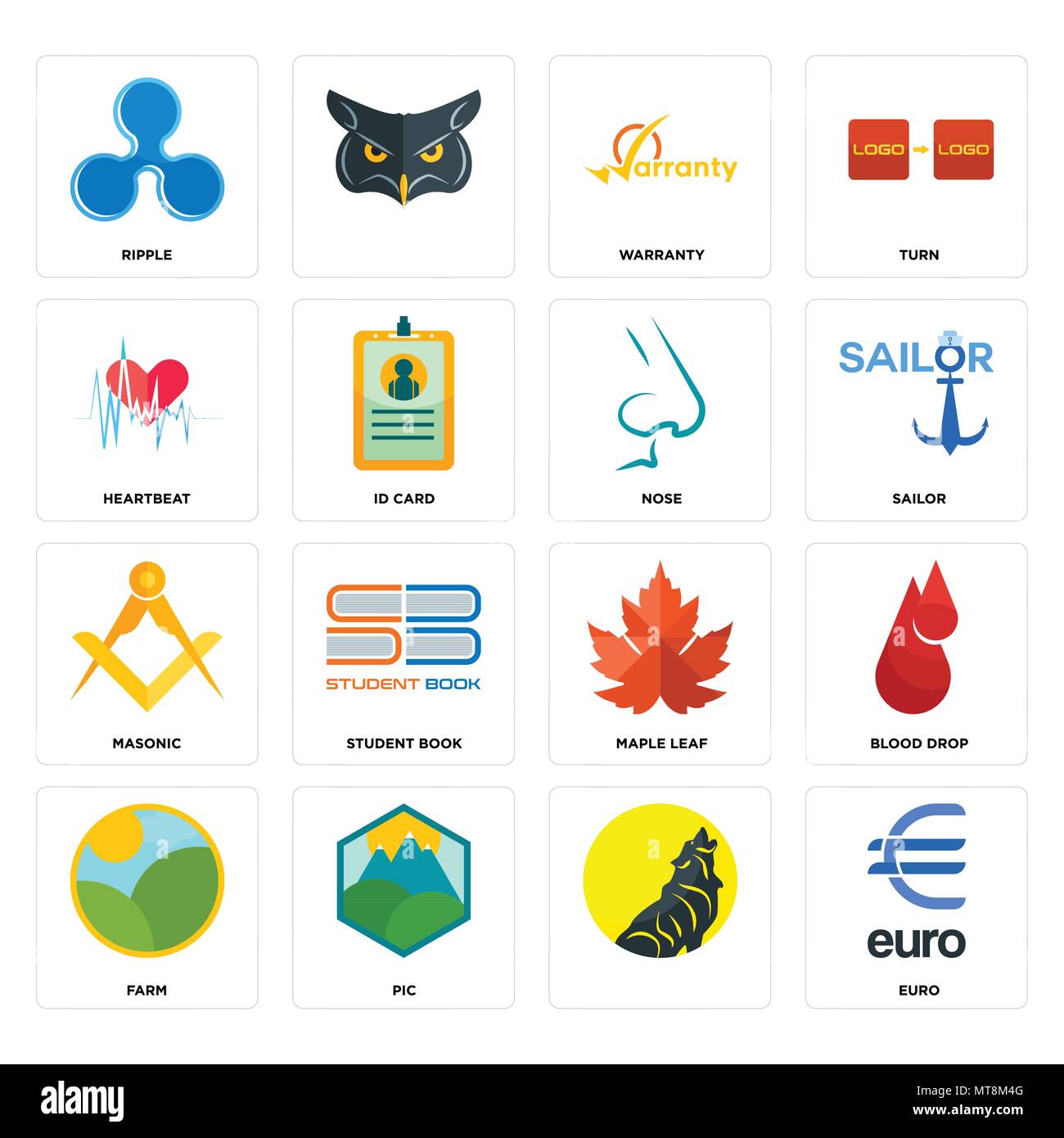 Set Of 16 simple editable icons such as euro, , pic, farm, blood drop ...