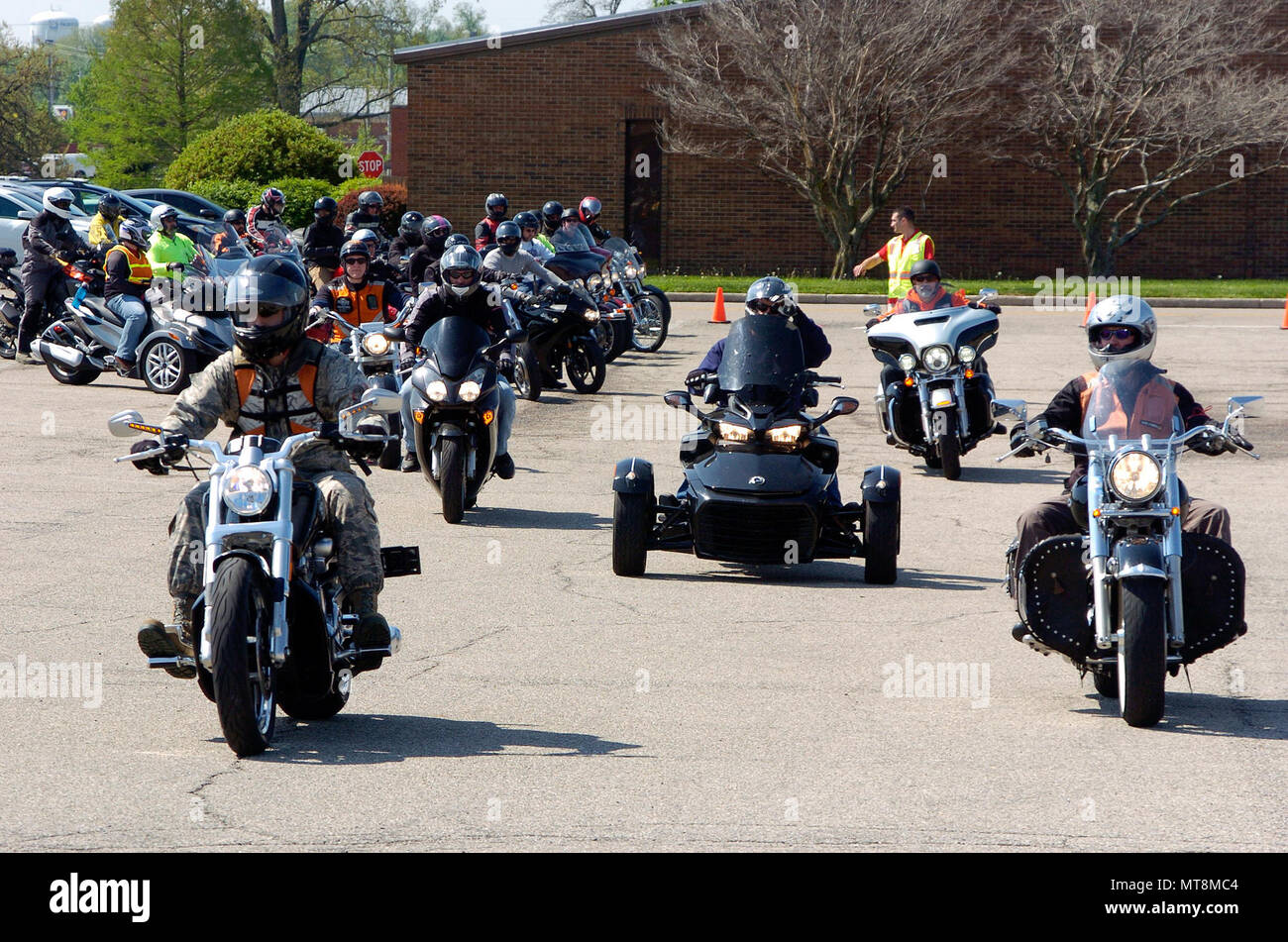 Riders depart on an optional 38-mile group ride as part of Wright ...