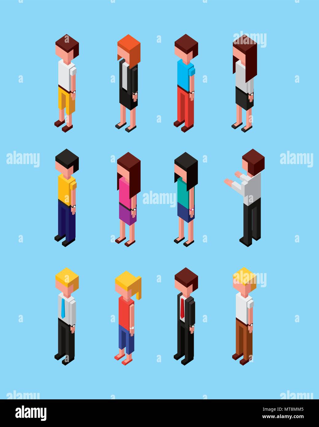 people characters avatar team cartoon isometric Stock Vector Image ...