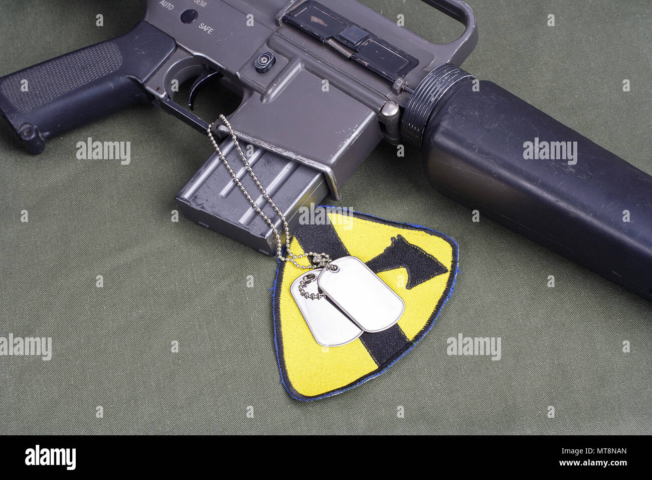 KIEV, UKRAINE - May 18, 2015. US ARMY 1st Cavalry Division patch with ...