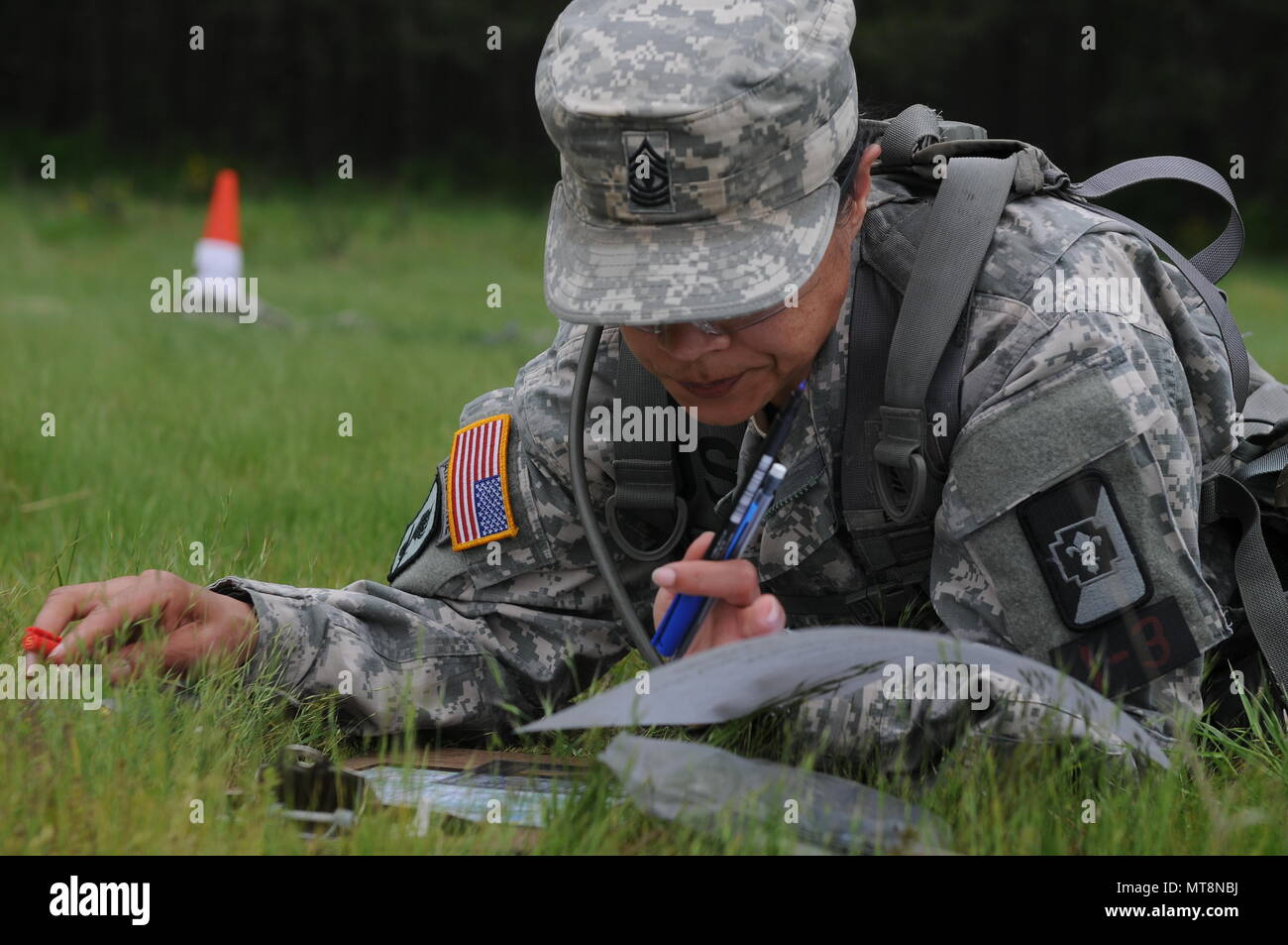 1st Sgt. Heather Buxton, the first sergeant representing the 593rd Expeditionary Sustainment ...