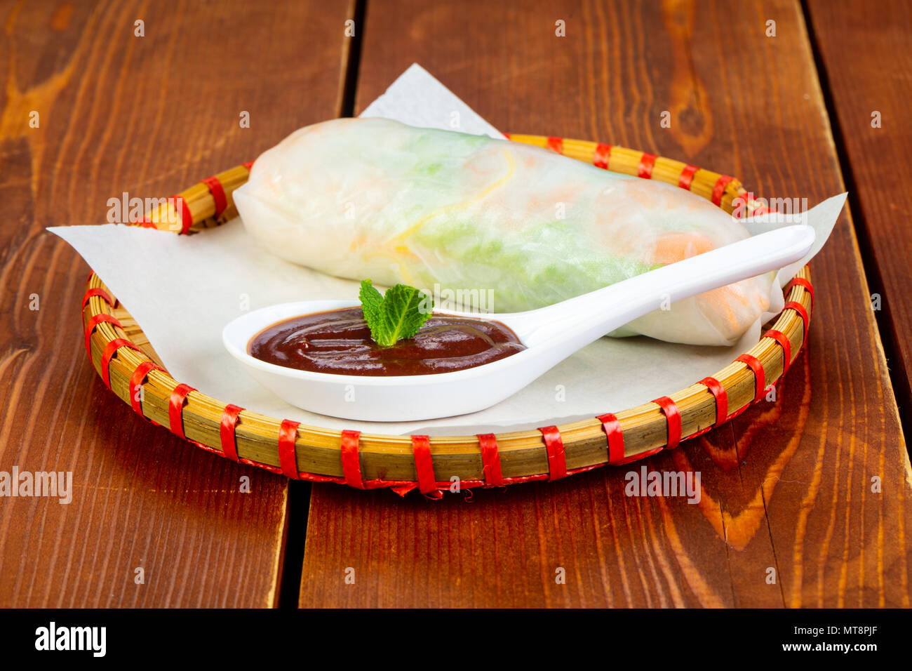 Rice paper wrapped chicken hi-res stock photography and images - Alamy