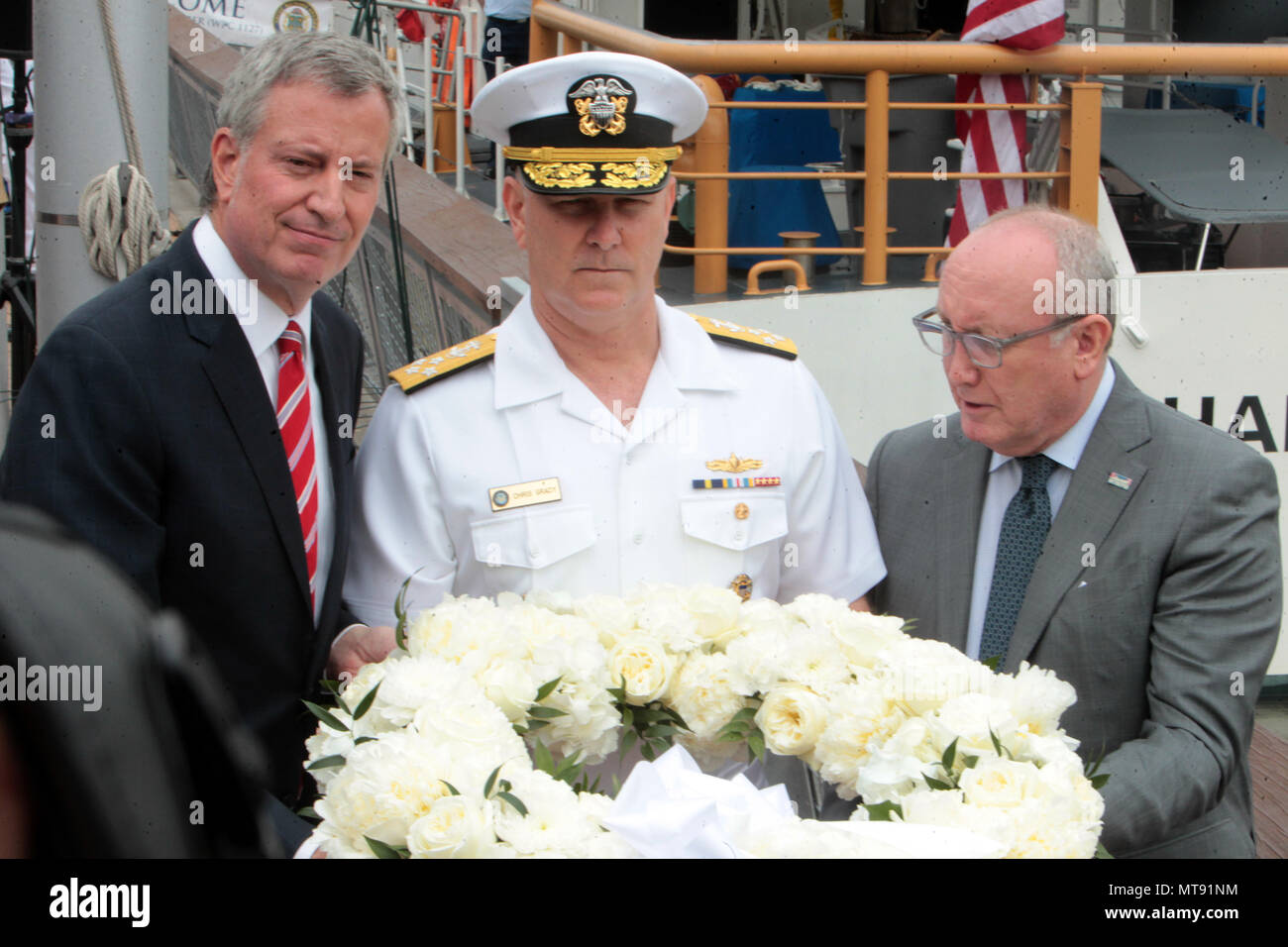 New York, NY, USA. 28th May, 2018. (L-R) New York City Mayor Bill De ...