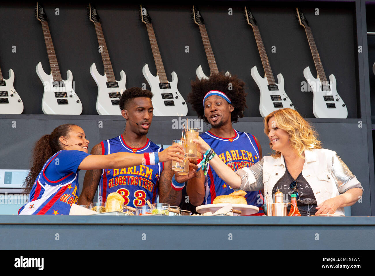 Napa, California, USA. 27th May, 2018. Harlem Globetrotter members ...