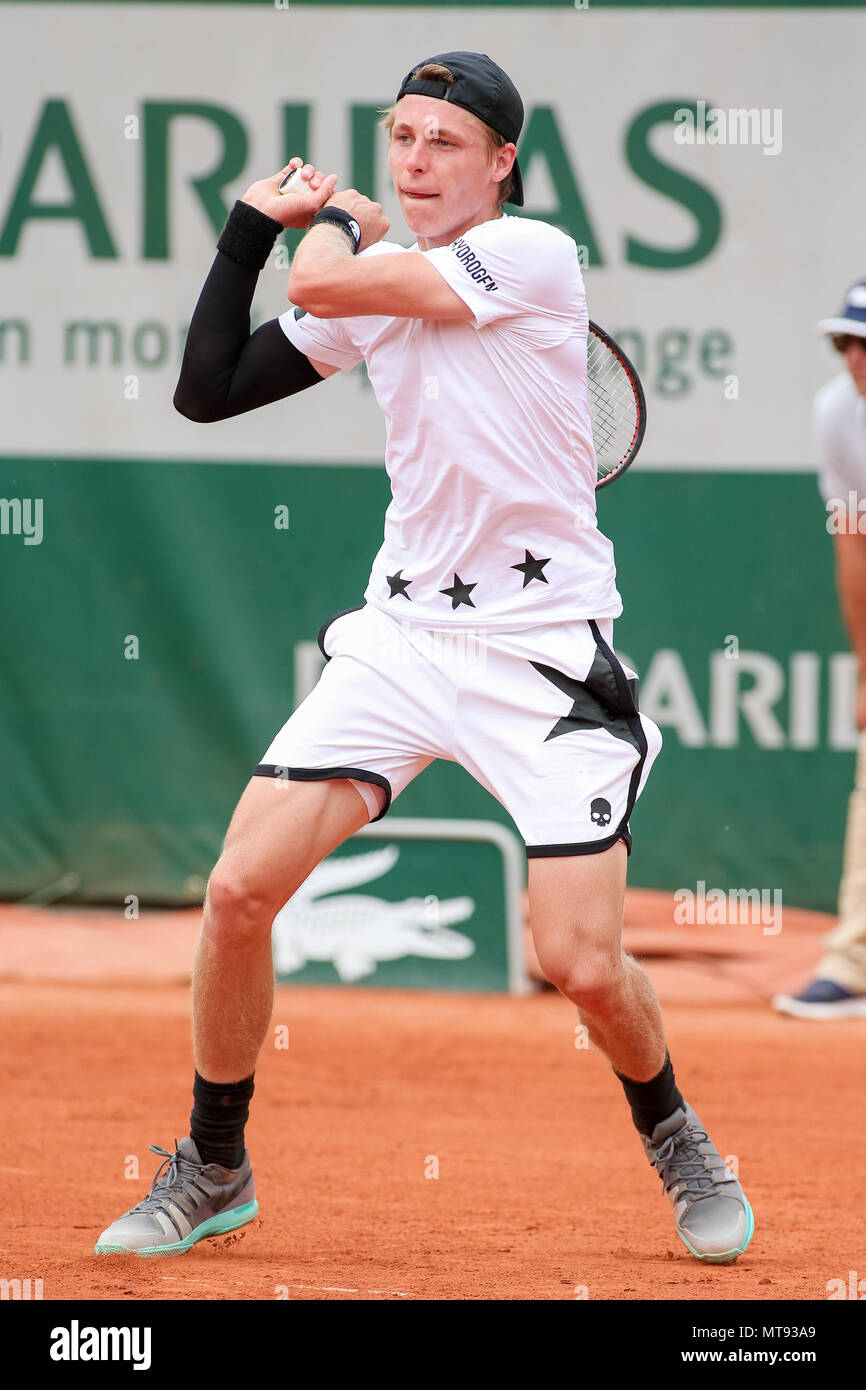 Paris, France. 28th May, 2018. Ilya Ivashka (BLR) Tennis : Ilya Ivashka ...