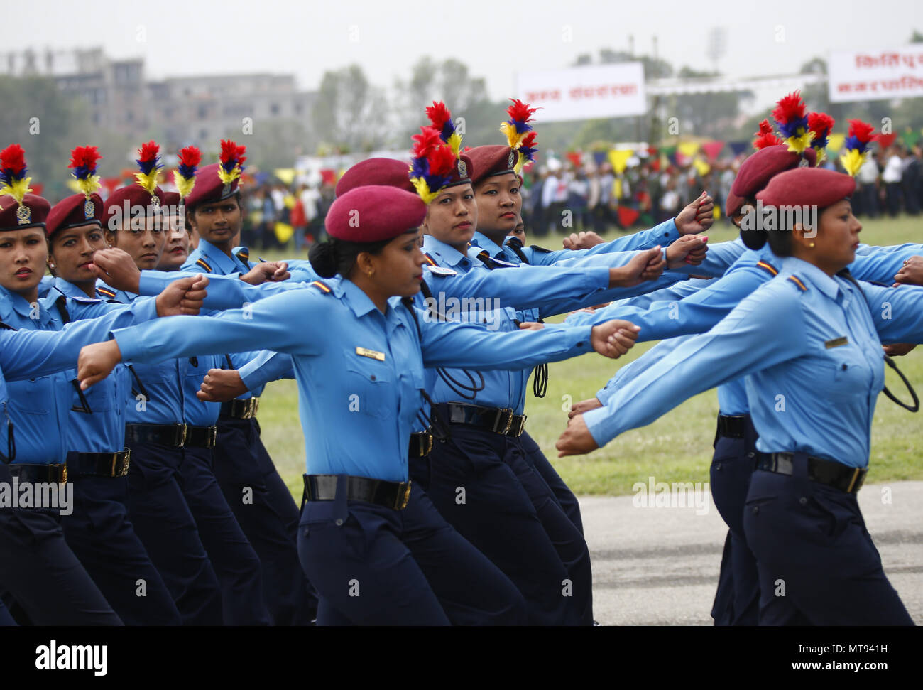 Kathmandu, Nepal. 29th May, 2018. Nepalese Police march past during ...