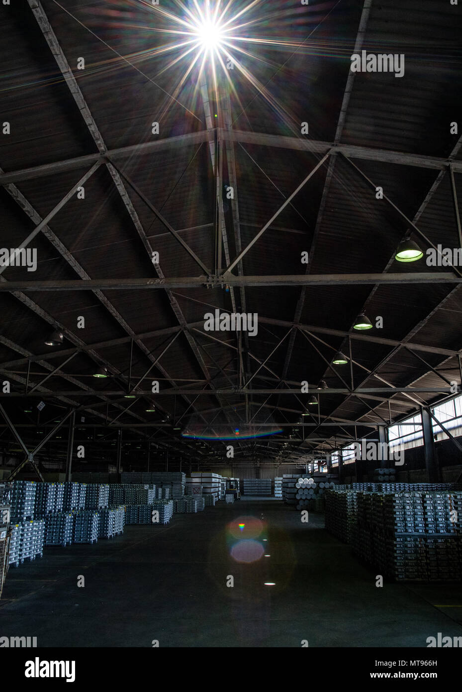 Production of aluminium at TRIMET Aluminium SE in Essen, North Rhine ...