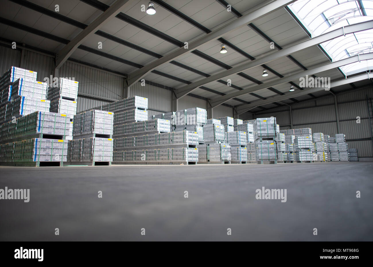 Production of aluminium at TRIMET Aluminium SE in Essen, North Rhine ...