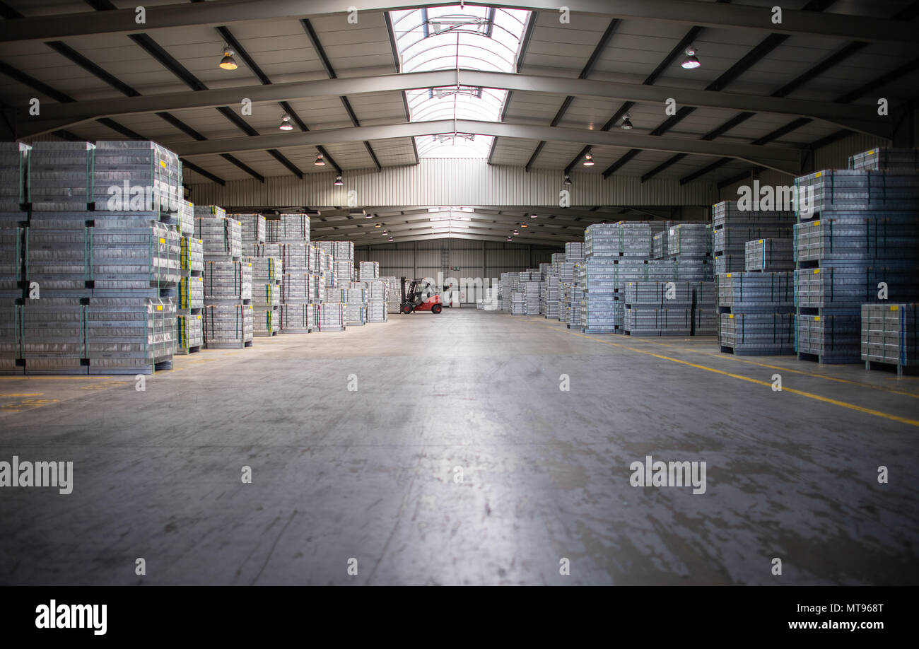 Production of aluminium at TRIMET Aluminium SE in Essen, North Rhine ...