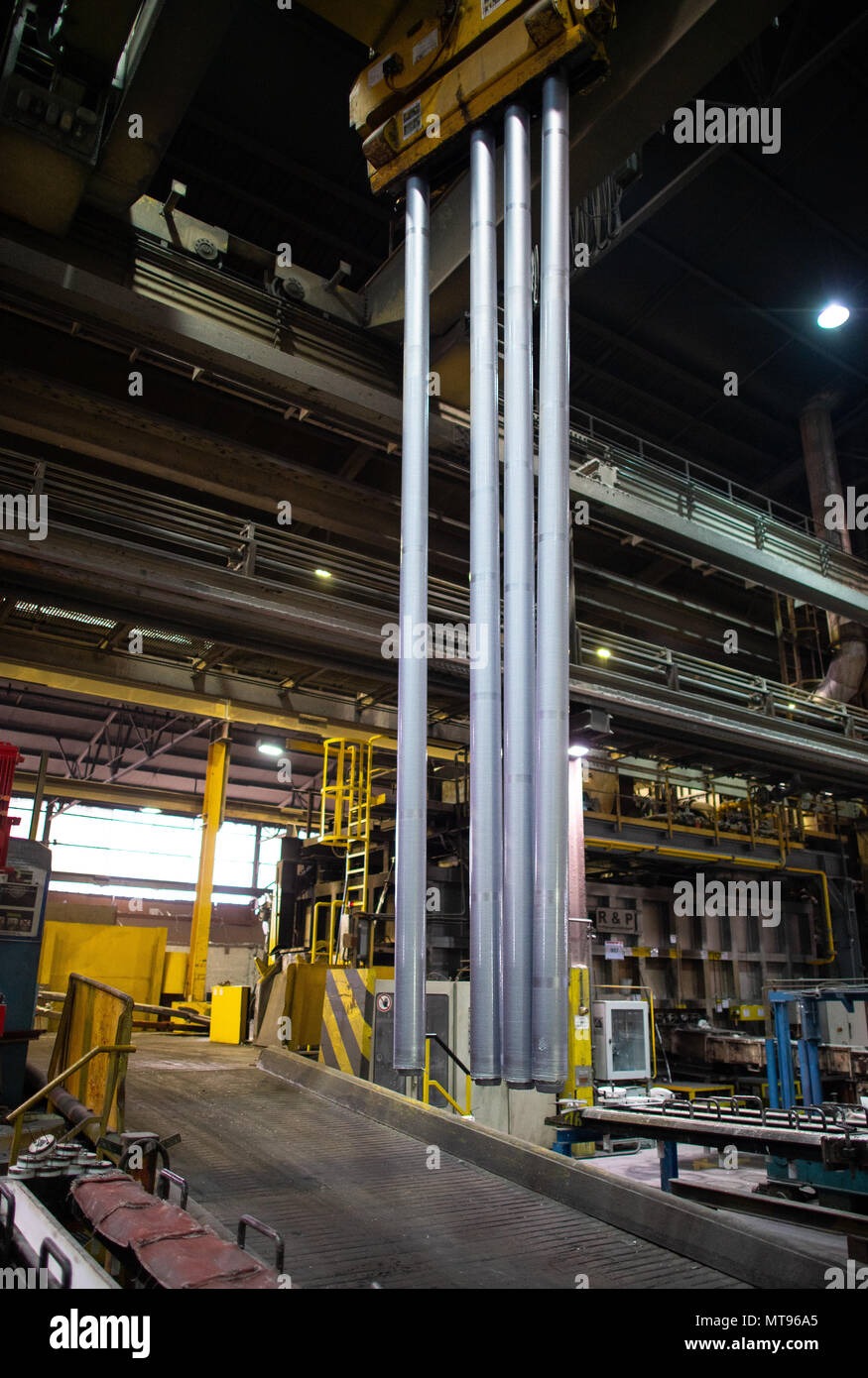 Production of aluminium at TRIMET Aluminium SE in Essen, North Rhine ...