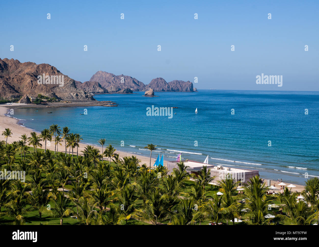 Al bustan palace hotel beach, Governorate of Muscat, Muscat, Oman Stock ...